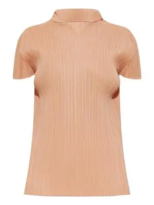 PLEATS PLEASE BY ISSEY MIYAKE Pleated High-neck Blouse - Orange