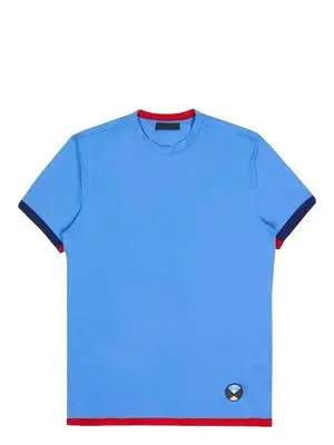 Prada Logo Round-necked T-shirt - Blue