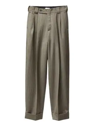 Versace Pinstripe Twill Oversized Pants - Grey