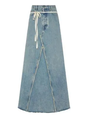 MAISON MARGIELA Raw Hem Denim Maxi Skirt - No