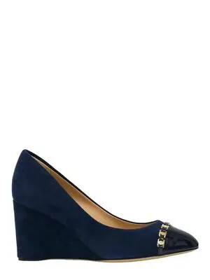 FERRAGAMO Wedge Heels With Chain Detailing - Black