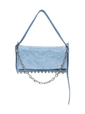 ALEXANDER WANG Alexander Wang Medium Denim Flap Shoulder Bag With Studded Detail