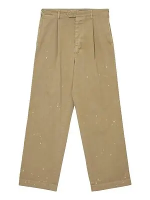 Auralee Paint Splatter Straight-leg Trousers - Green