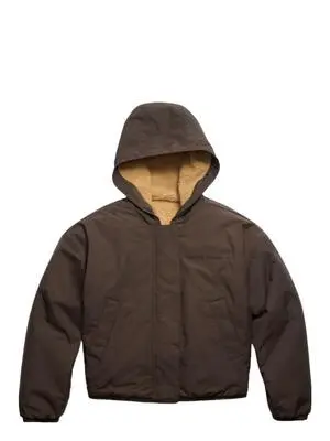 Canada Goose Alberni Reversible Fleece Hooded Jacket - Ecru Beige/terra