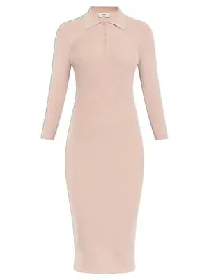 Fendi Long Sleeve Polo Dress - Nude