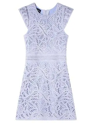 Emporio Armani Round Neck Short Sleeve Dress - Blue