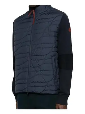 Moncler Quilted Zip-up Jacket With Contrasting Sleeves - Black
