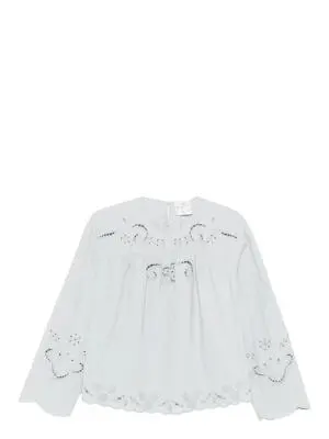 FORTE_FORTE Long-sleeved Embroidered Cover-up - White