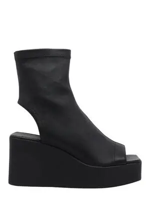 VIC MATIE Square-toe Wedge Sandals - Black