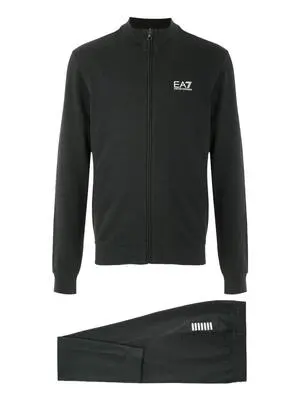 EA7 Logo-print Cotton Tracksuit Set - Midnight Blue