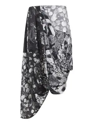 MAISON MARGIELA Floral Asymmetric Skirt - Gray