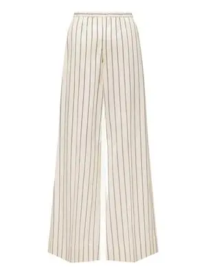 Moncler Striped Wide-leg Pants - White