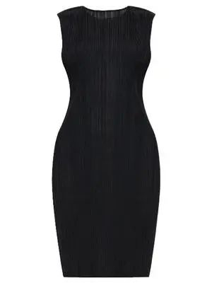 PLEATS PLEASE BY ISSEY MIYAKE Sleeveless Round Neck Pleated Dress - Black