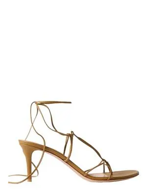 GIANVITO ROSSI Leather Thin Strap Lace-up Sandals - Brown
