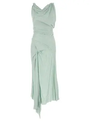 Victoria Beckham Posy Draped Midi Dress - Green