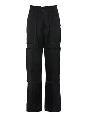 MAISON MARGIELA Patchwork Satin Wide Leg Trousers - Black