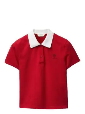 Versace Logo Piqué Short-sleeved Polo Shirt - Red