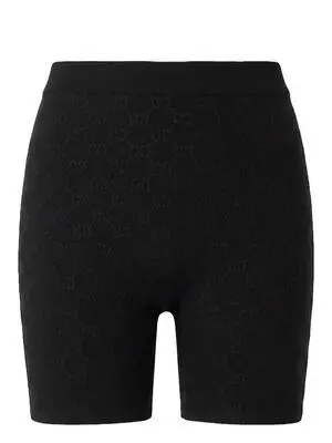 Gucci Monogram Stretch Cycling Shorts - Black