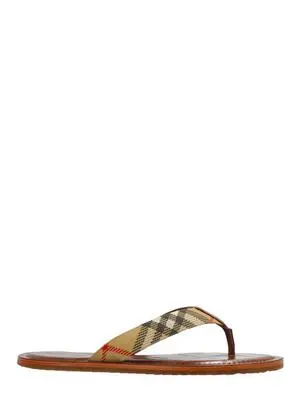 Burberry Burberry Checkered Thong Sandals Brown