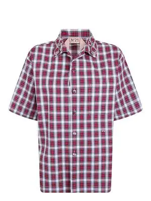 N.21 Crystal Embellished Tartan Print Shirt - Check