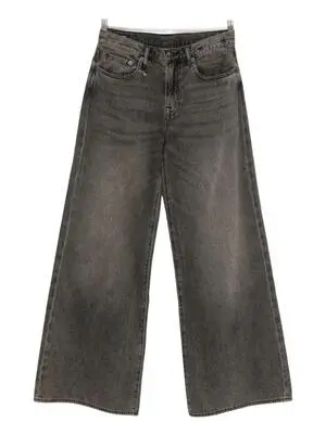 R13 Wide-leg Jeans With Belt Loops And Two Side Pockets - Black