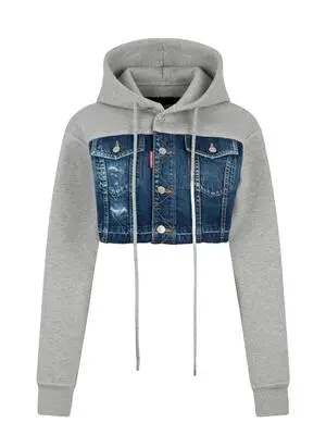 Dsquared2 Long-sleeve Cropped Hoodie - Polychromatic