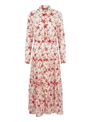 Ermanno Scervino Printed Long-sleeved Shirt Dress - Nude