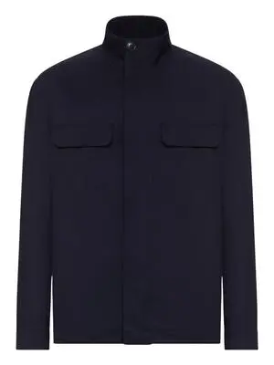 Zegna High-neck Chest Pocket Jacket - Black