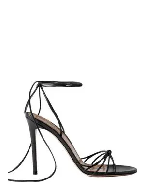 GIANVITO ROSSI Lace-up Leather Sandals - Black