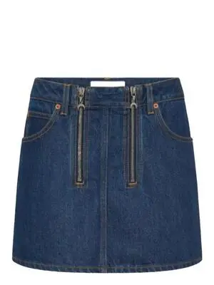 MARINE SERRE Zipped Mini Skirt - Blue