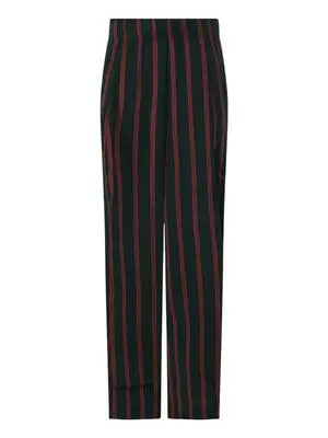 Dries Van Noten Striped Casual Pants - Black