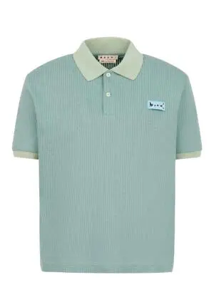 Marni Jacquard Short-sleeve Polo Shirt - Green