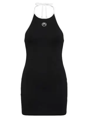 MARINE SERRE Moon Logo Knit Dress - Black