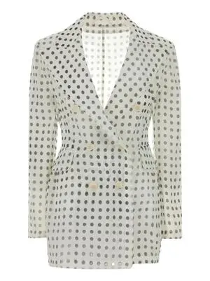 Ermanno Scervino Polka Dot Double-breasted Blazer - White