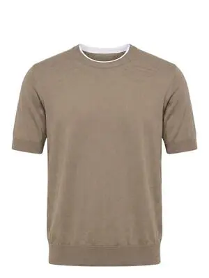Peserico Short-sleeved Crewneck Jumper - Gray