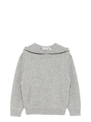 Bonpoint Long Sleeved Knitted Hoodie - Grey