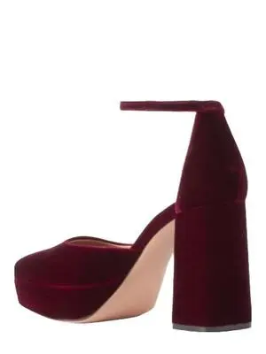 GIANVITO ROSSI Velvet Platform Pumps - Brown