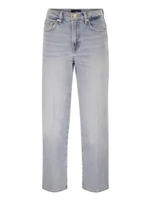 7 For All Mankind 7 For All Mankind Stovepipe Straight Ankle Jeans Gray