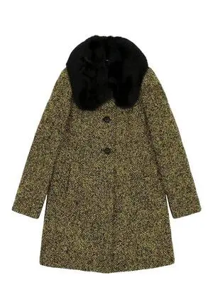 Max Mara Fur Collar Wool Coat - Green