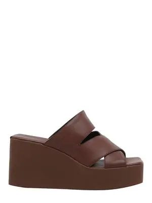 VIC MATIE Wedge Crossover Sandals - Red