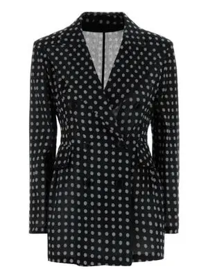 Ermanno Scervino Polka Dot Double-breasted Blazer - Black