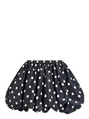 PATOU Elasticated-waist Polka Dot Mini A-line Skirt - Black