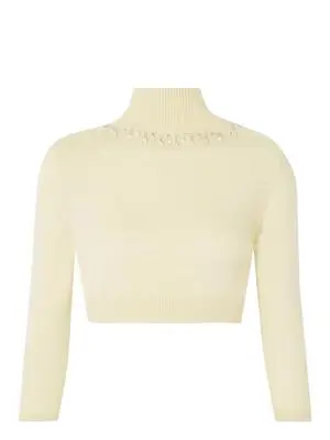 Zimmermann Matchmaker Crystal-embellished Turtleneck Sweater - Lemon Yellow