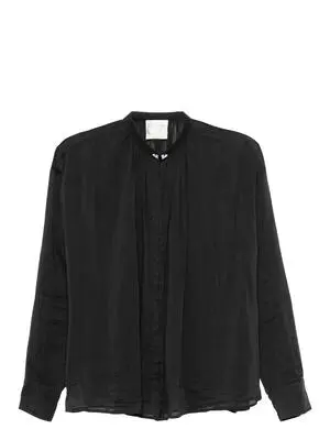 FORTE_FORTE Cotton Silk Bohemian Shirt - Black