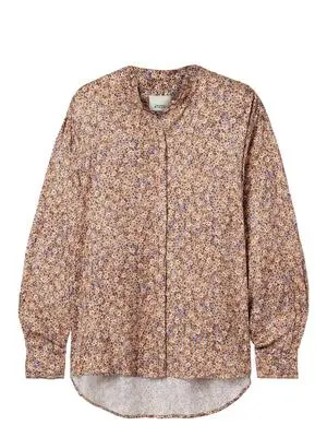 Isabel Marant Étoile Harlow Floral-print Silk Blend Shirt - Nude