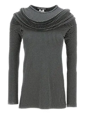 Junya Watanabe Polka-dot Long Sleeve Top - Black