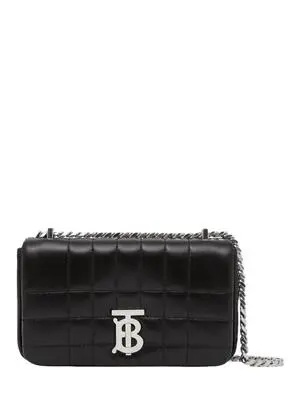 Burberry Lola Quilted Leather Mini Shoulder Bag With Tb Logo - Black