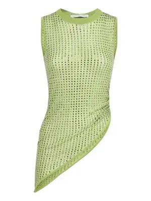 Christopher Esber Crystal Embellished Asymmetrical Vest - Green