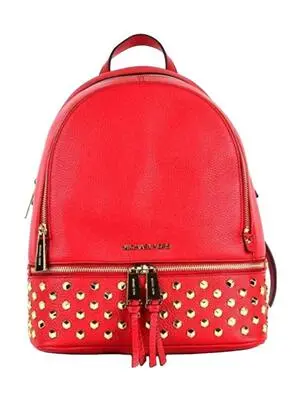 Michael Kors Studded Leather Backpack - Red