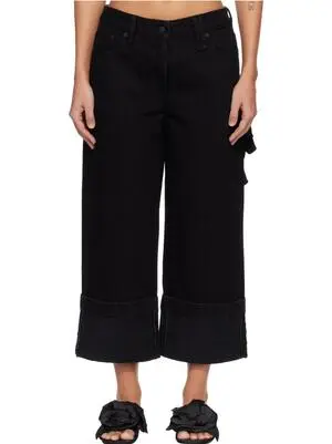 Simone Rocha Straight-leg Jeans With Bow Detail - Black